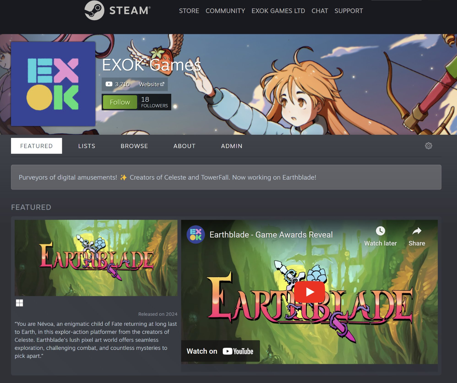 Extremely OK Games :verified: (@EXOK@mastodon.exok.com) - EXOK